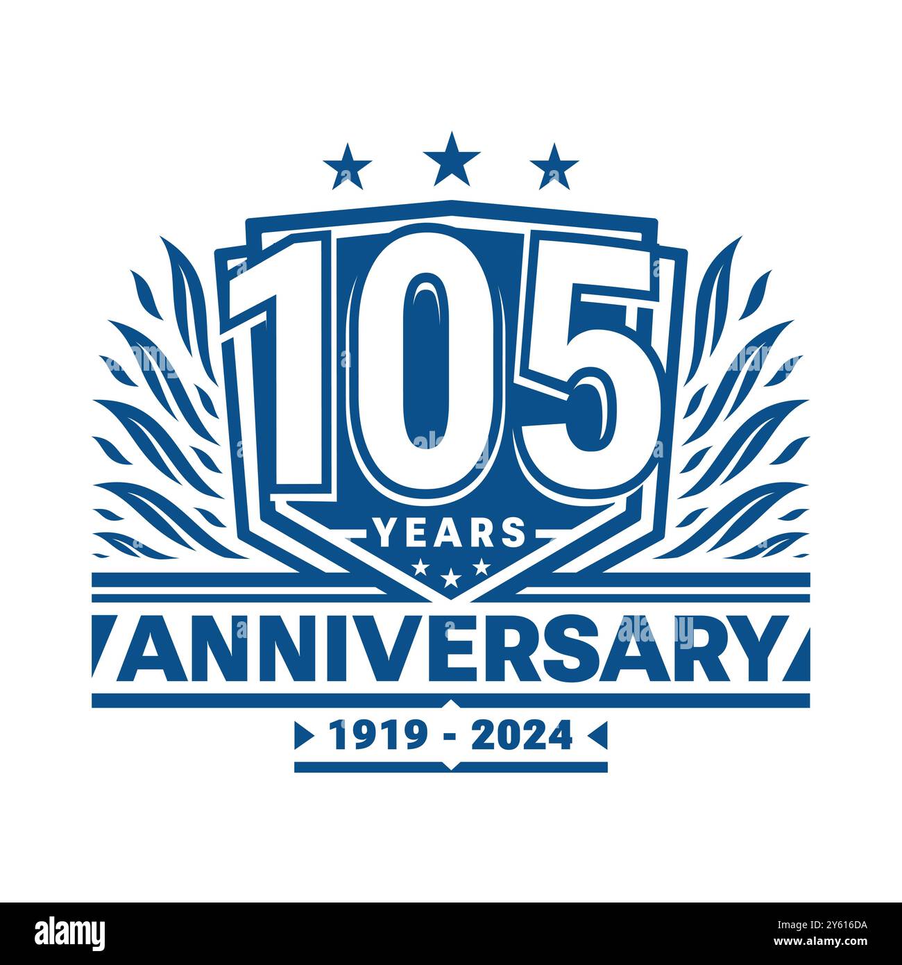 105 years anniversary celebration shield design template. 105th ...