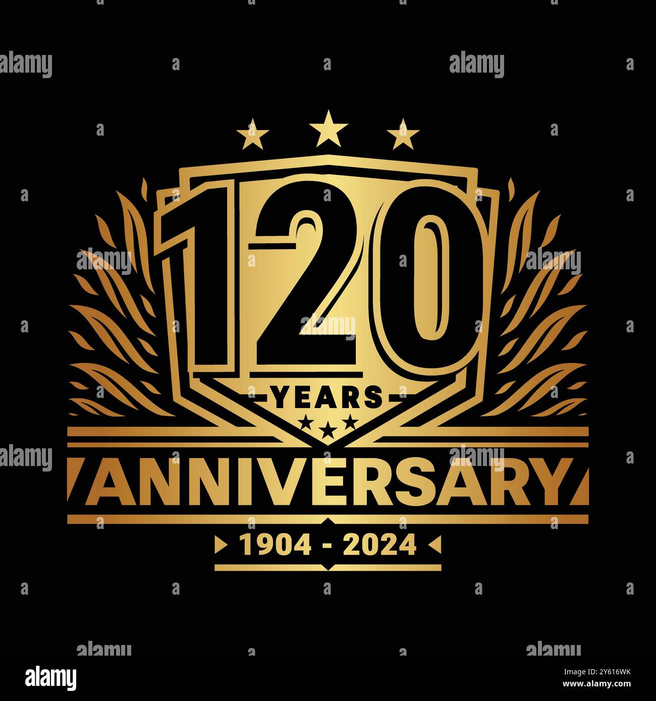 120 years anniversary celebration shield design template. 120th ...