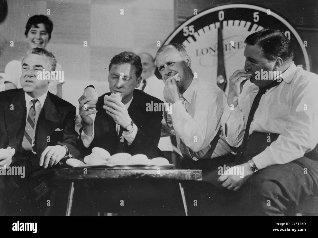HAMBURGER CONTEST: VINCENT BALL WILFRED THOMAS, BILL KERR AND KEVIN ...