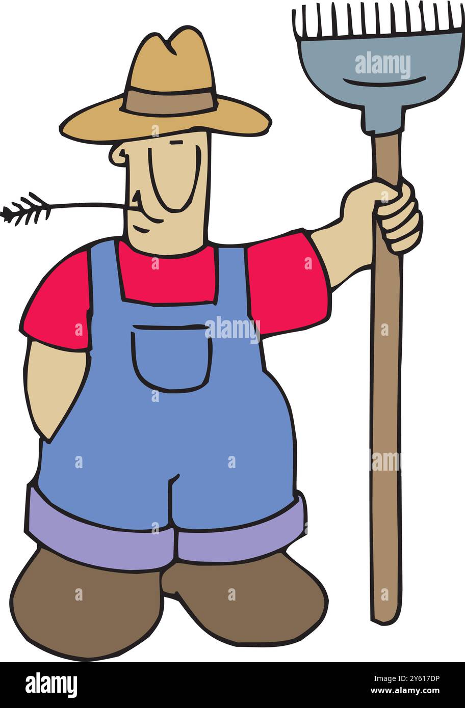 cartoon farmer character agrarian agriculture farming profession icon ...