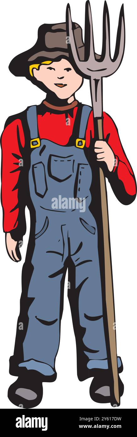 cartoon farmer character agrarian agriculture farming profession icon ...