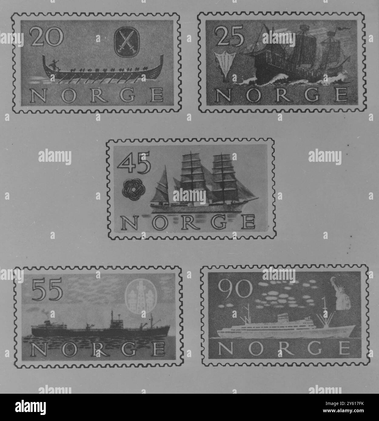 STAMPS NORWEGIAN STAMPS POSTAL ADMINISTRATION SHIP DESIGN 11 JULY 1960 ...