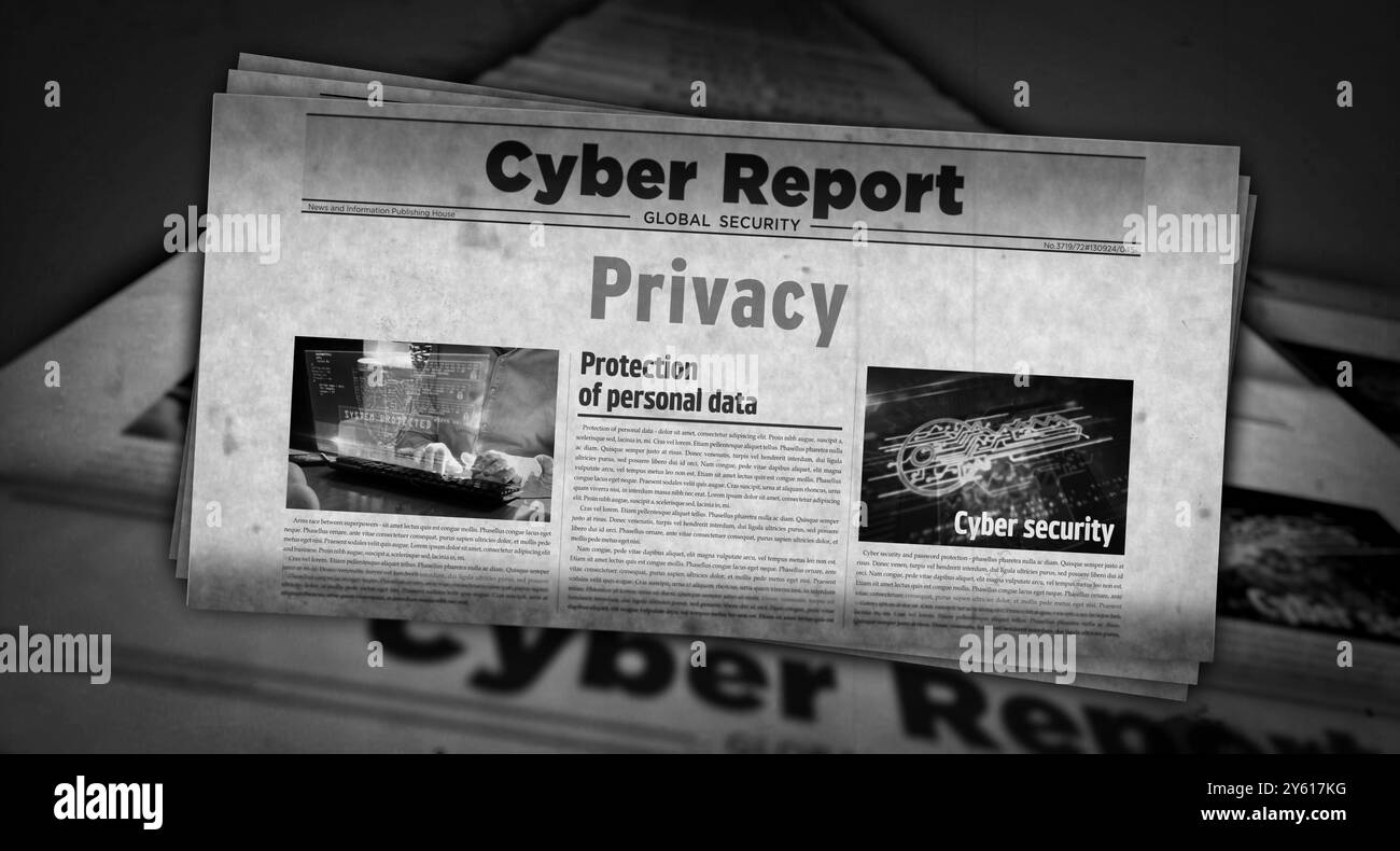 Cyber security technology machine Black and White Stock Photos & Images ...