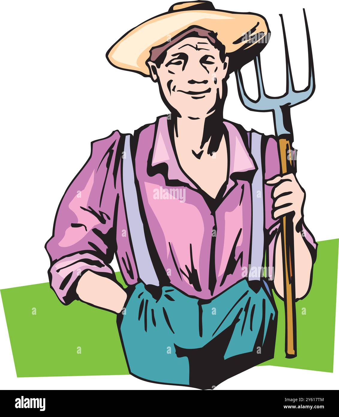 cartoon farmer character agrarian agriculture farming profession icon ...