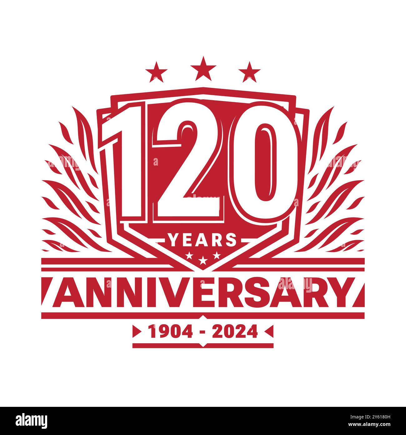 120 years anniversary celebration shield design template. 120th ...