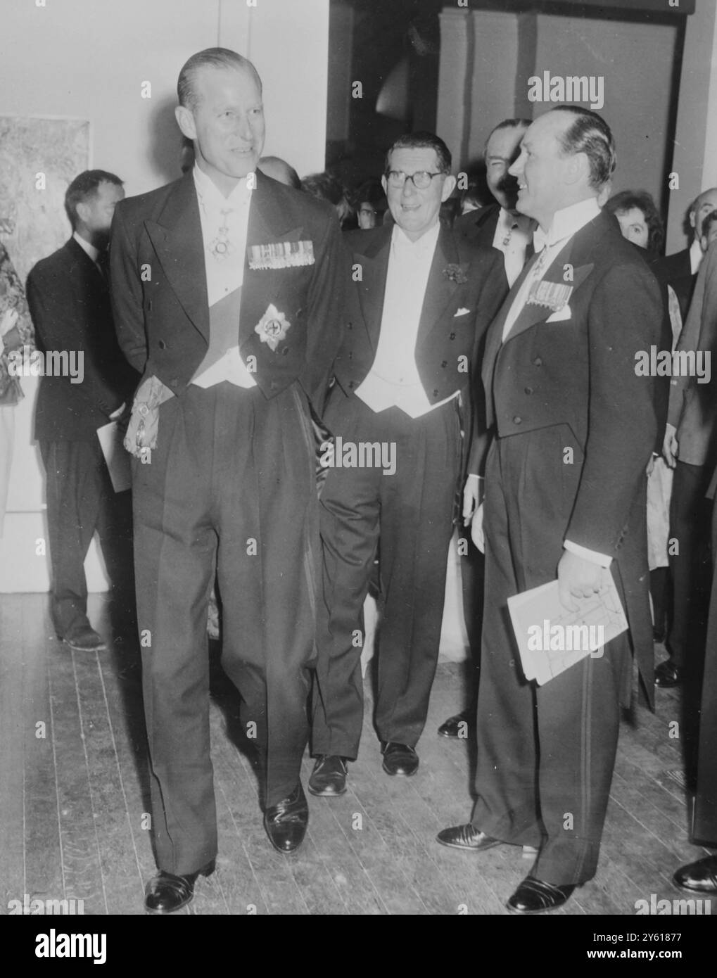 DUKE OF EDINBURGH WITH MICHAEL PARKER AND ROLAND PENROSE IN LONDON ...