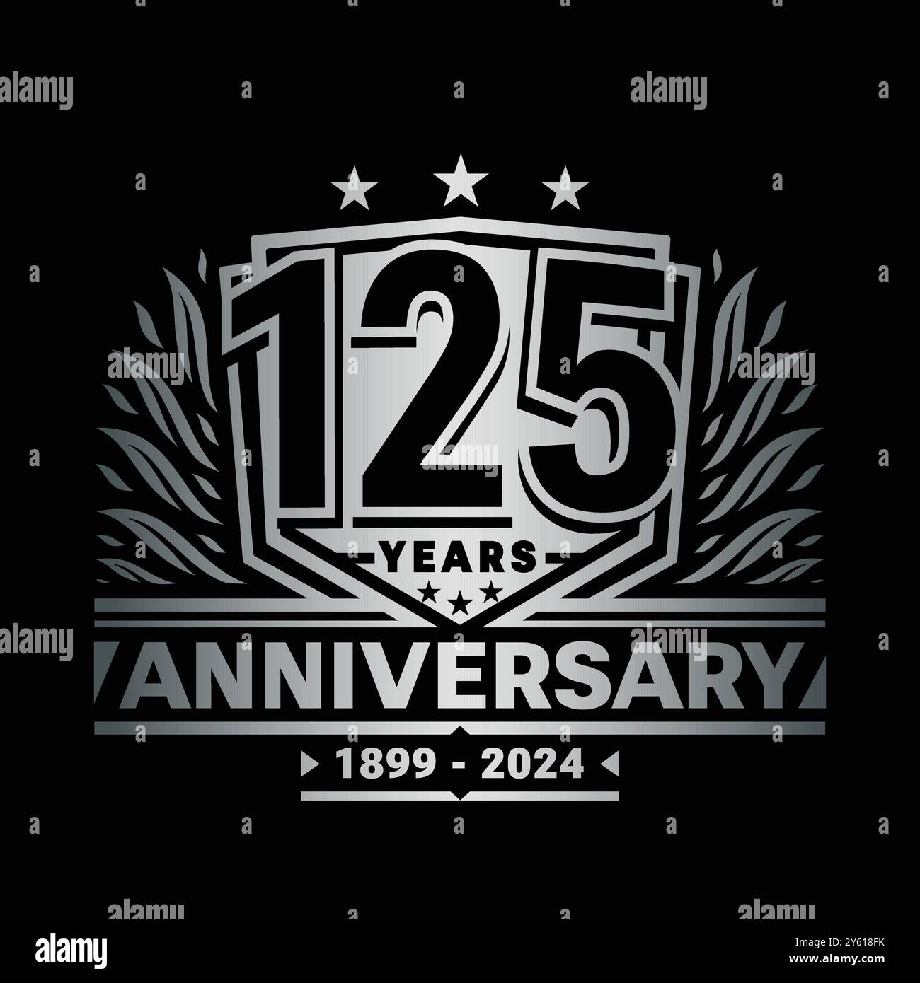 125 years anniversary celebration shield design template. 125th ...