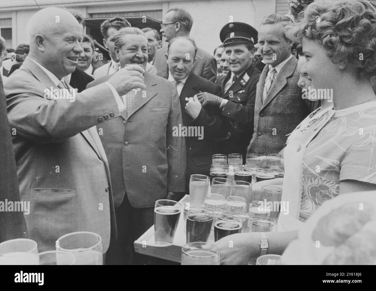 SOVIET PREMIER NIKITA KRUSHCHEV TAKES A DRINK / 1 JULY 1960 Stock Photo ...