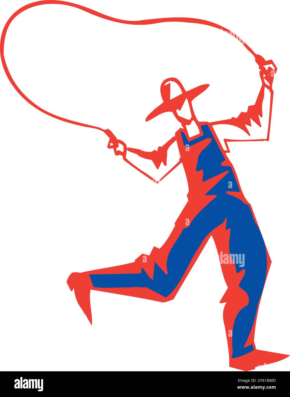 flat Farmer Jumping Rope vector design illustration Stock Vector Image ...