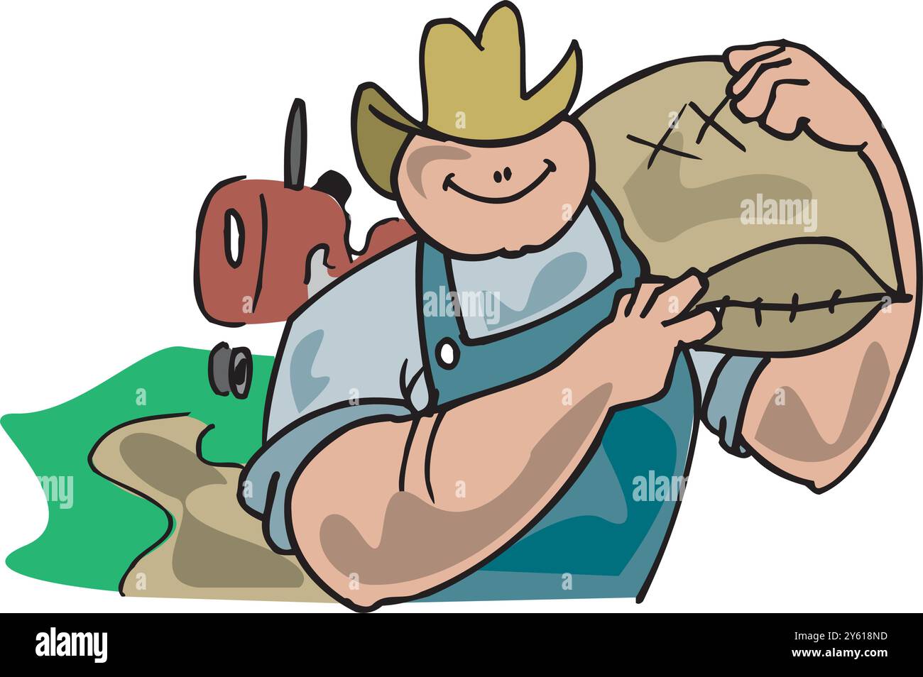 cartoon farmer character agrarian agriculture farming profession icon ...
