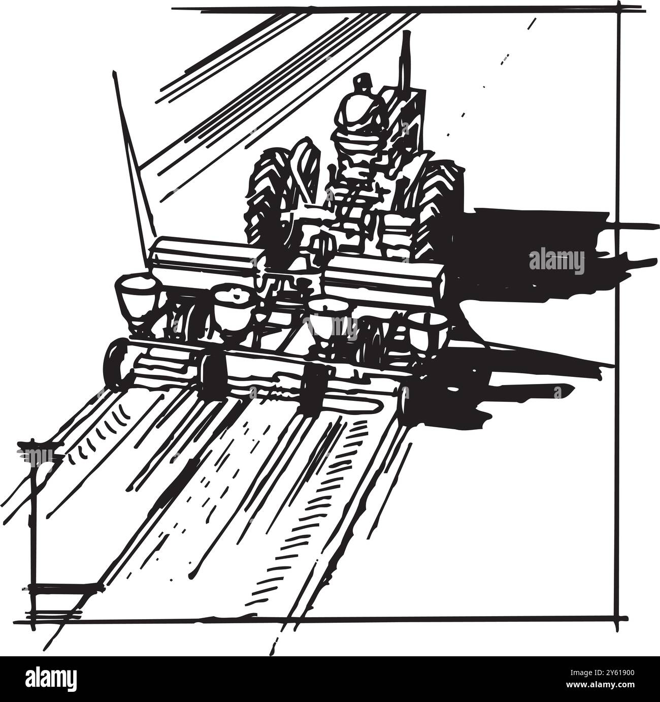 Cartoon farmer driving tractor isometric icon on white background 3d ...