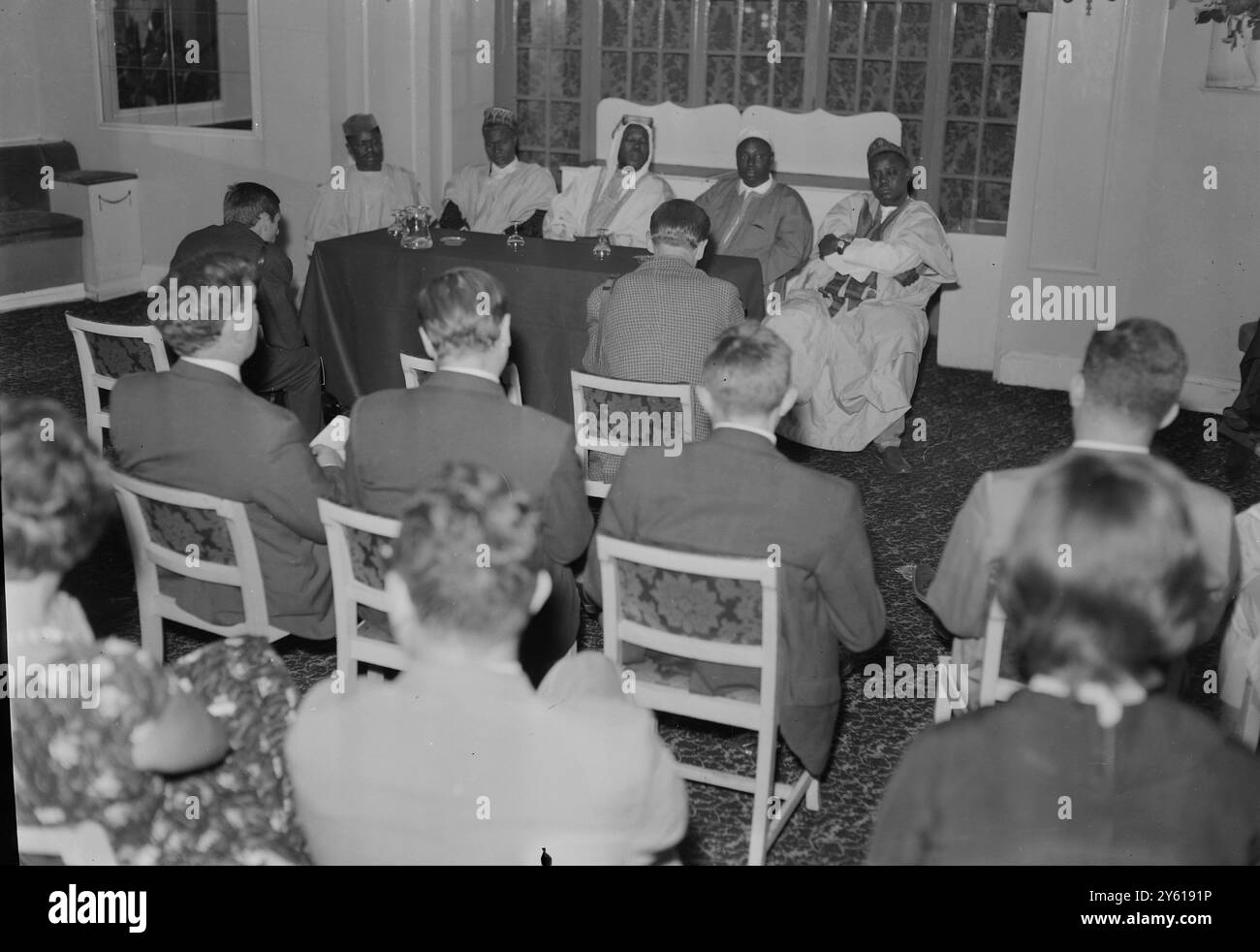 Gives news conference Black and White Stock Photos & Images - Alamy