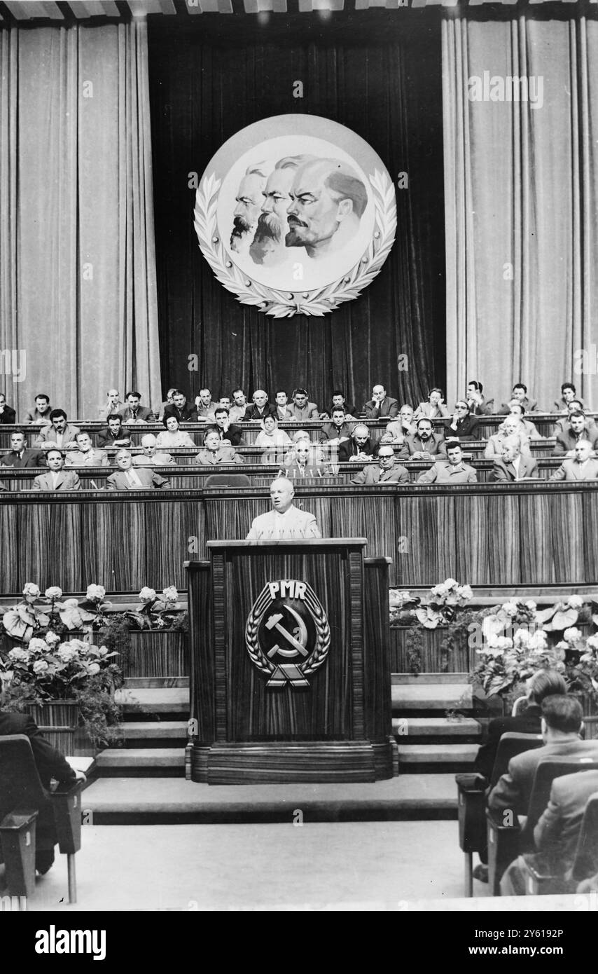 SOVIET PREMIER NIKITA KRUSHCHEV IN RUMANIA - WORKERS PARTY / 27 JUNE ...