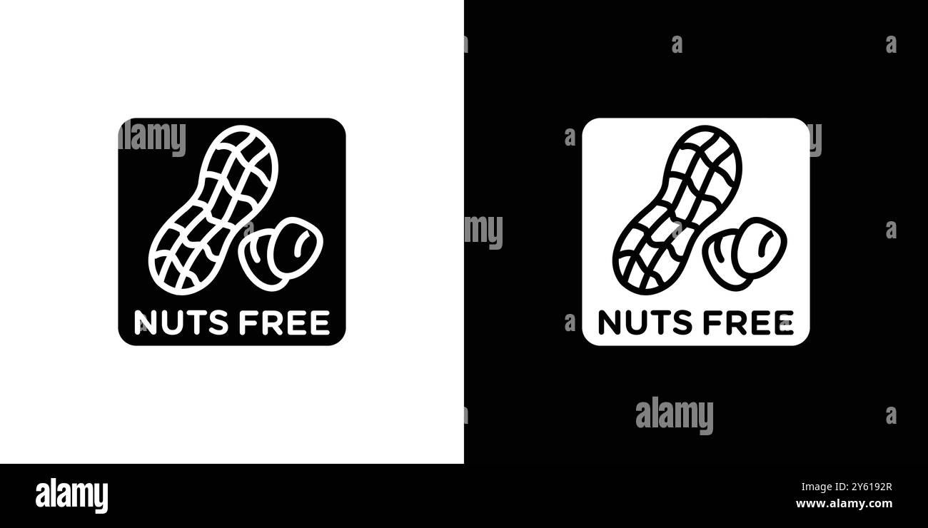 nuts free icon vector logo set collection or bundle pack group Stock ...