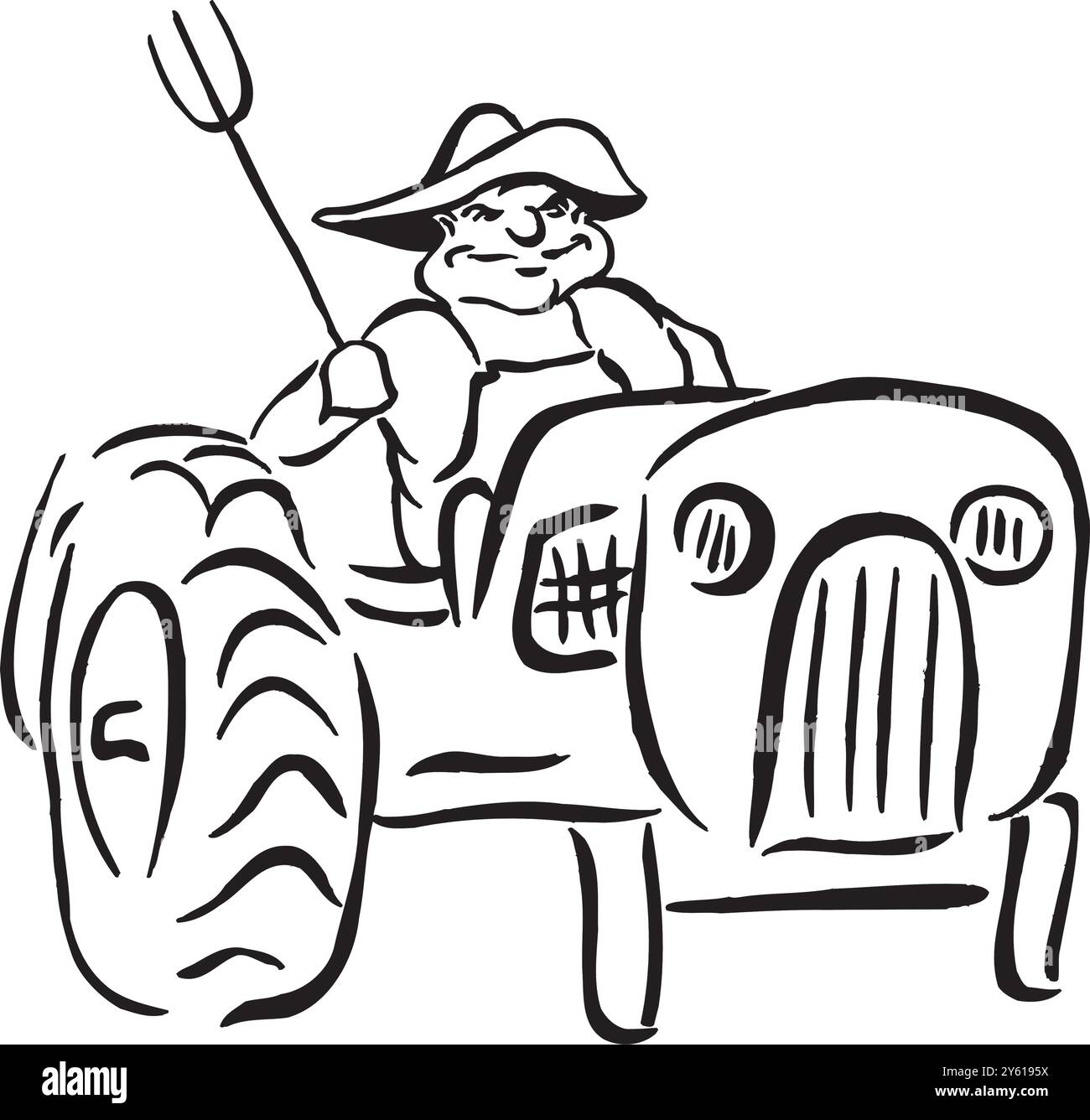 Cartoon farmer driving tractor isometric icon on white background 3d ...