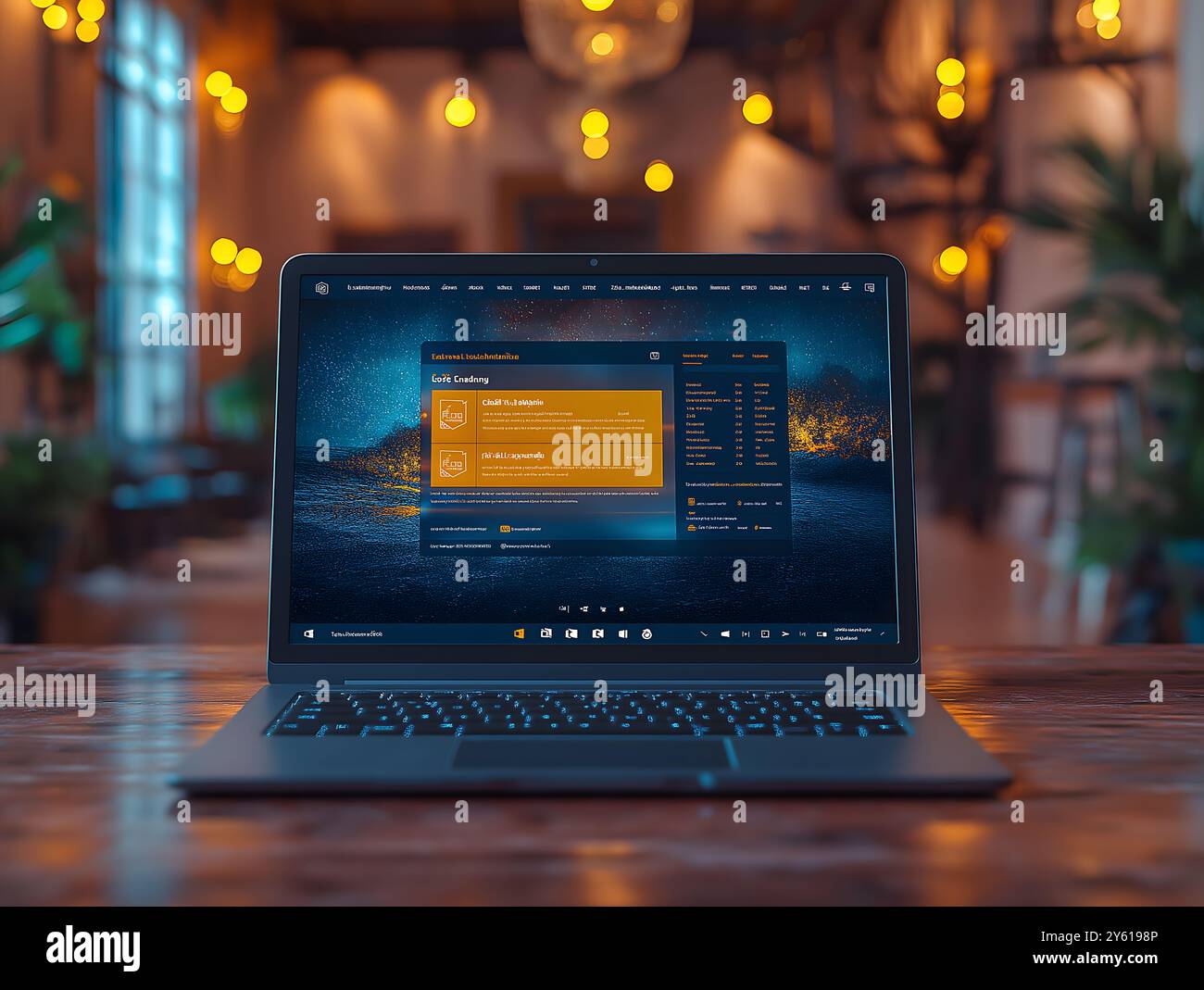 A laptop highlighting a learning platform interface in a cozy, well-lit ...