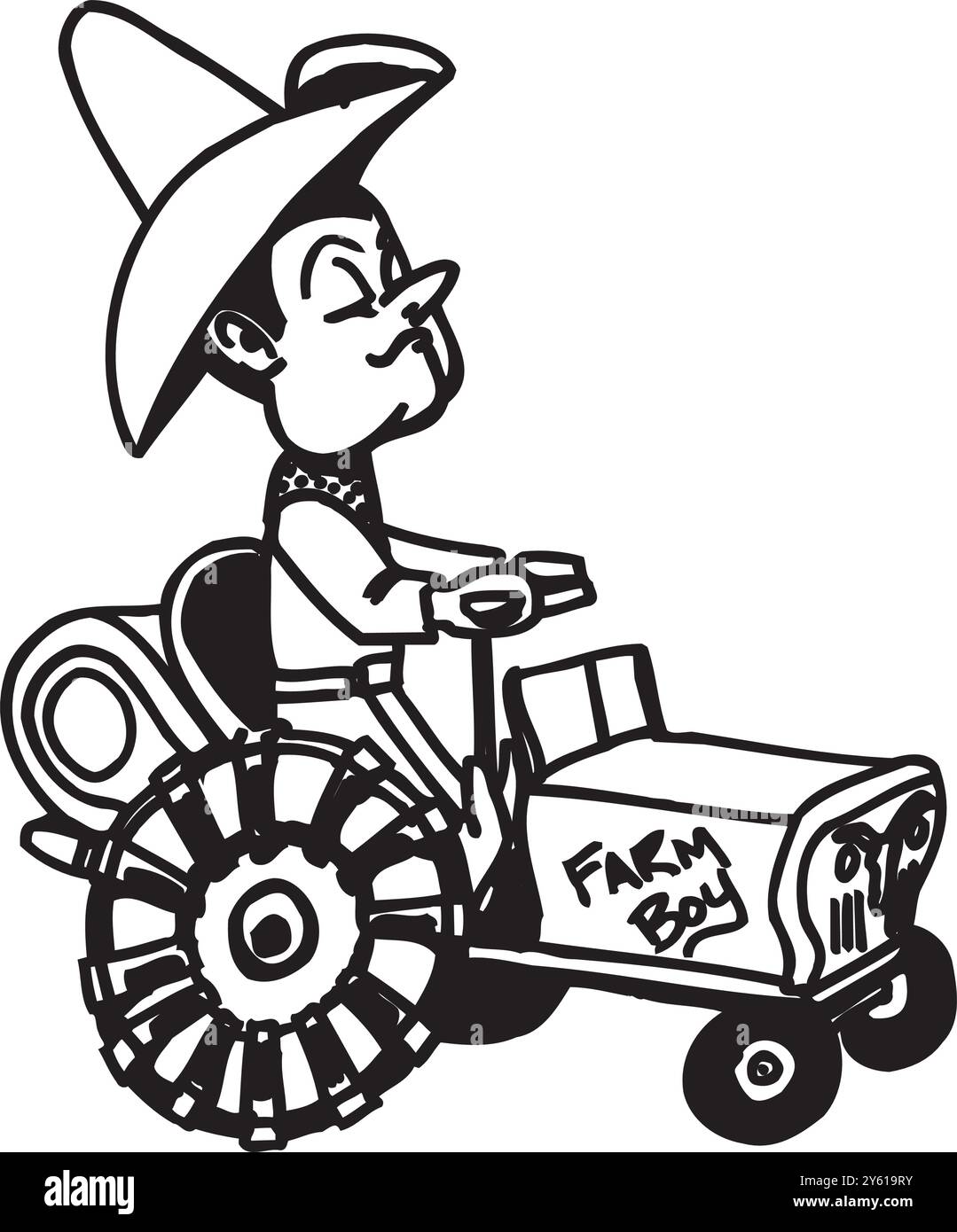 Cartoon farmer driving tractor isometric icon on white background 3d ...