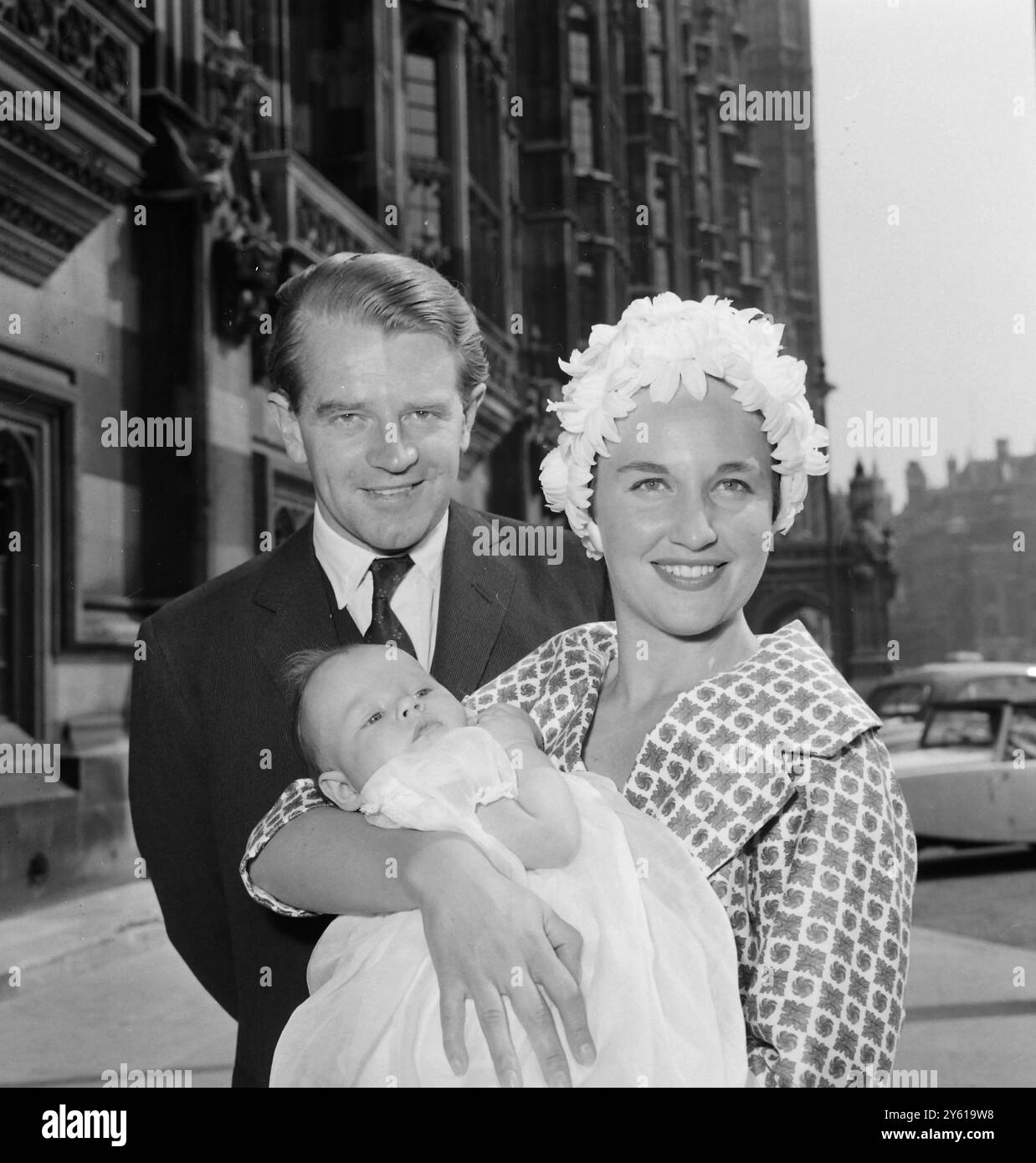 CHRISTENINGS CHATAWAY C WITH WIFE AND SON 17 JUNE 1960 Stock Photo - Alamy