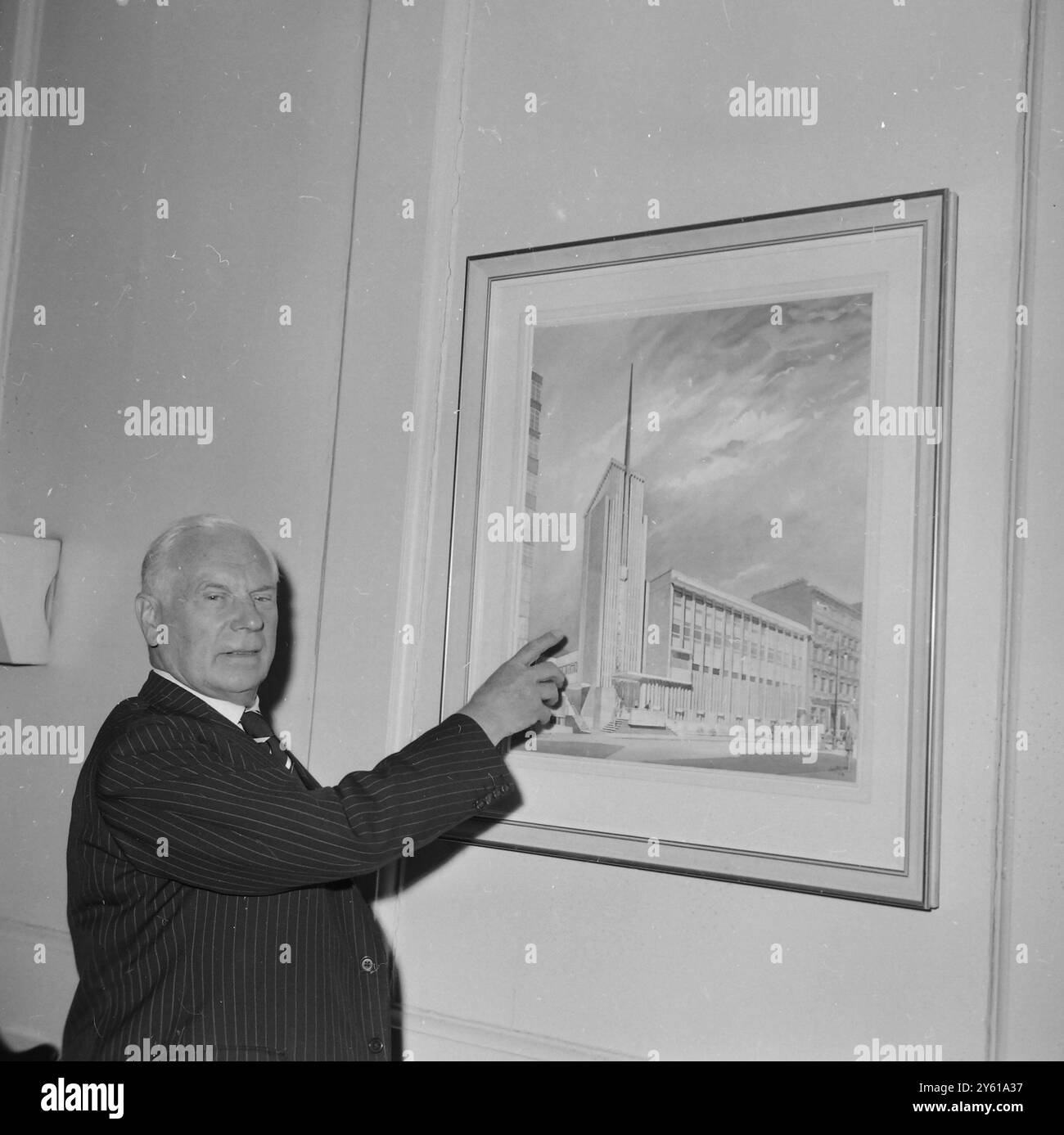 CHURCHES DRAWING OF NEW MORMON CHURCH 15 JUNE 1960 Stock Photo - Alamy