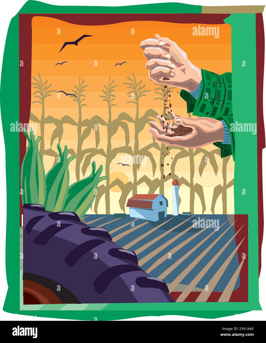Vector illustration - Agriculture Advertising template with Agriculture ...