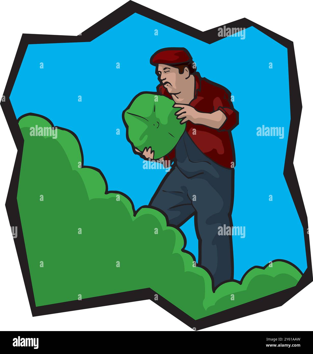 cartoon farmer character agrarian agriculture farming profession icon ...