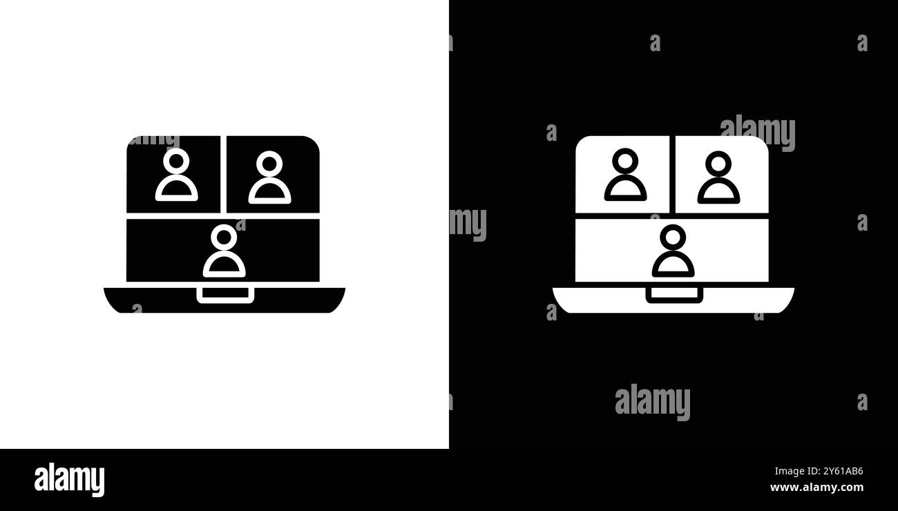 Video conference icon vector logo set collection or bundle pack group ...