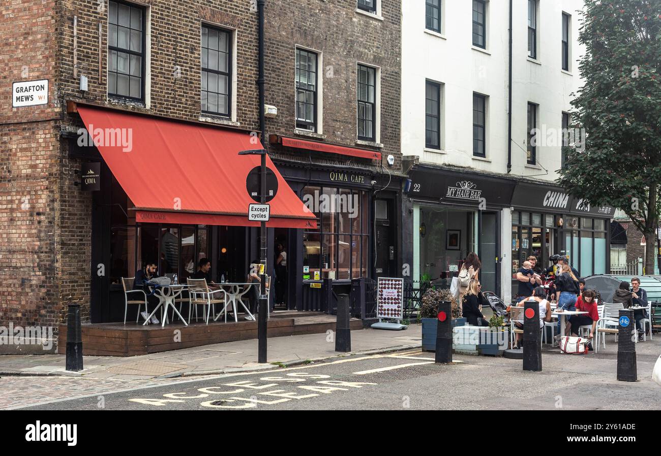 Businesses on the corner of Warren Street and Grafton Mews, Fitzrovia ...