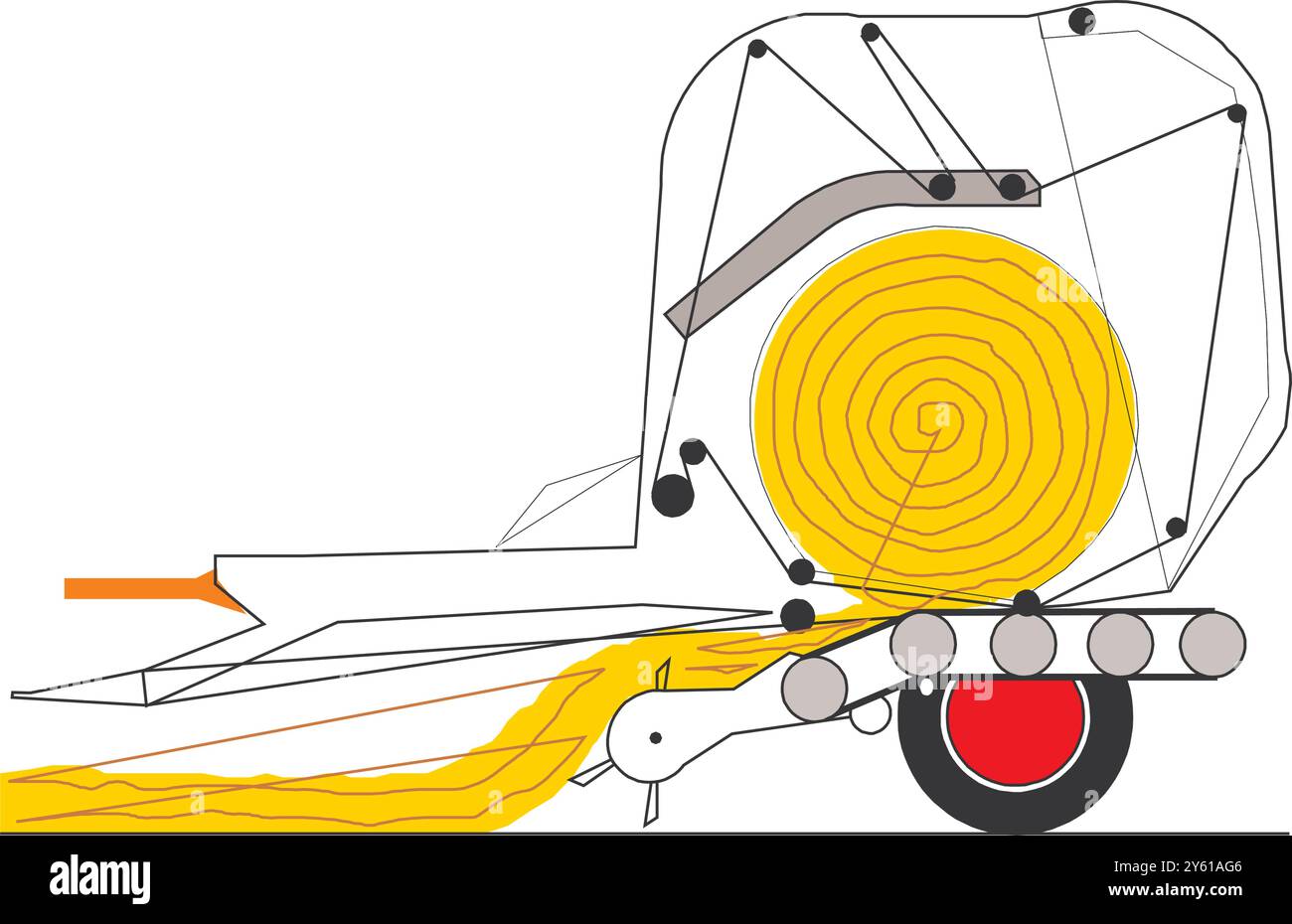 Tractor round baler Stock Vector Images - Alamy