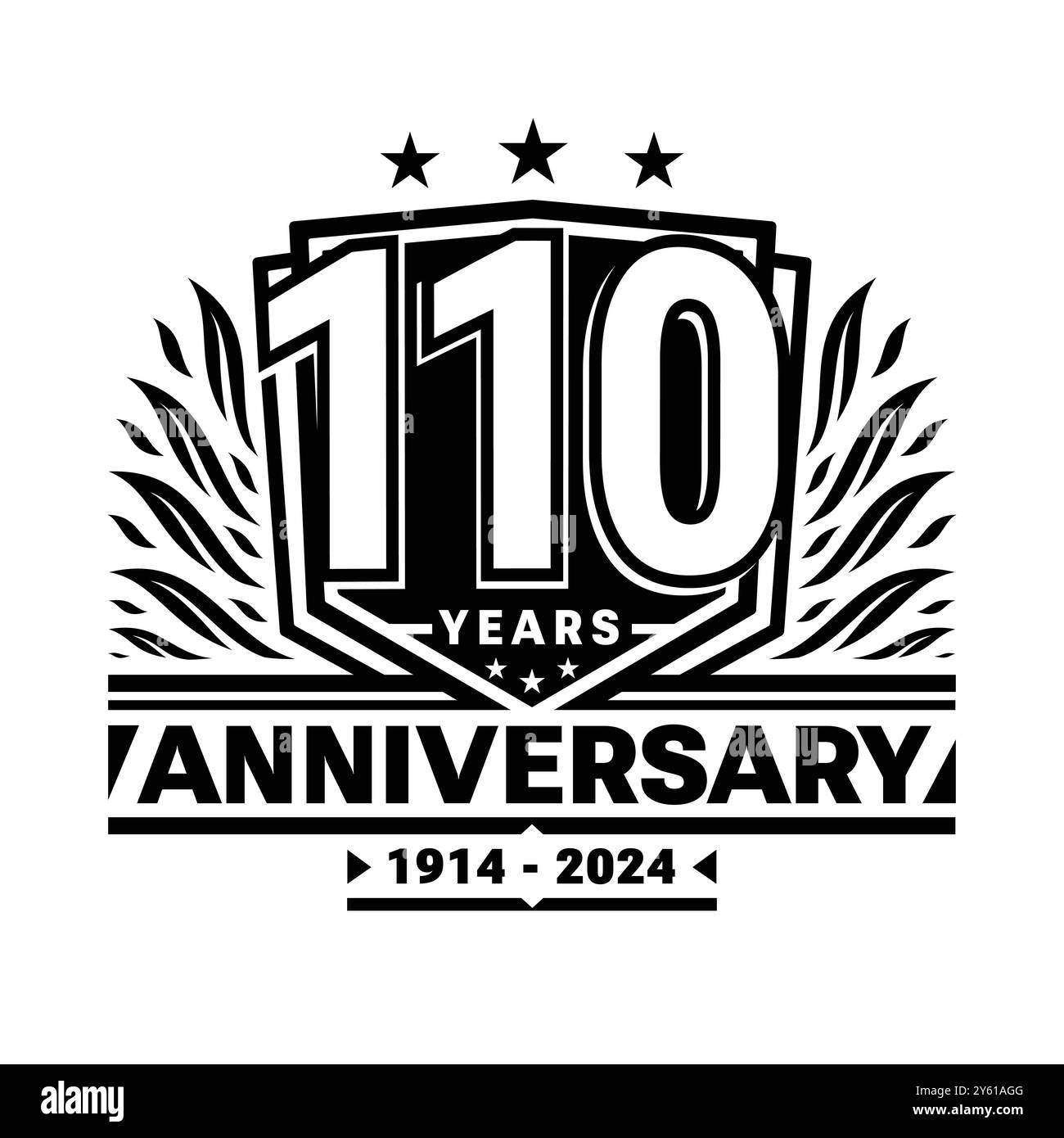 110 years anniversary celebration shield design template. 110th ...