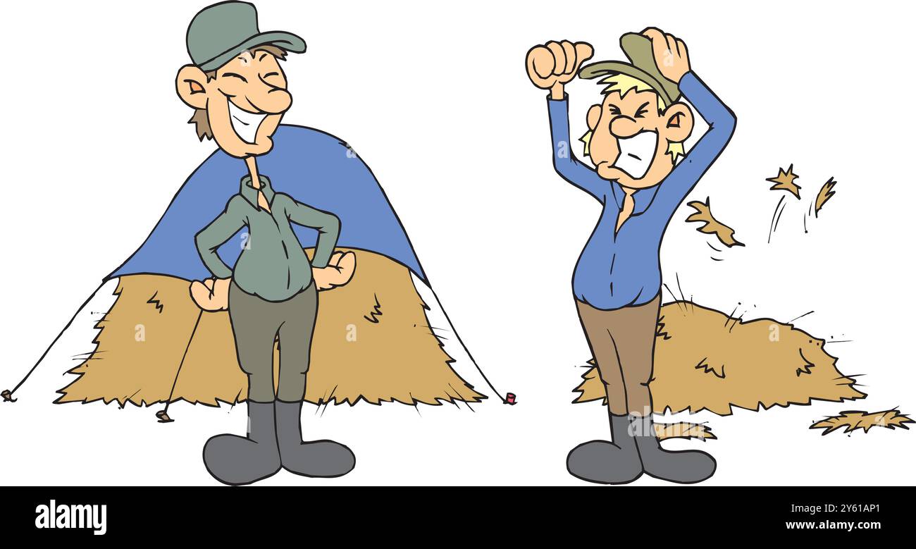 cartoon farmers character agrarian agriculture farming profession icon ...