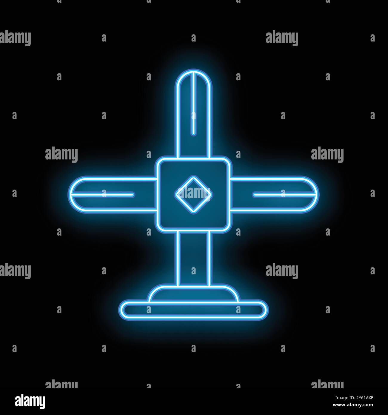 Neon sign with arrows pointing in opposite directions, symbolizing a ...