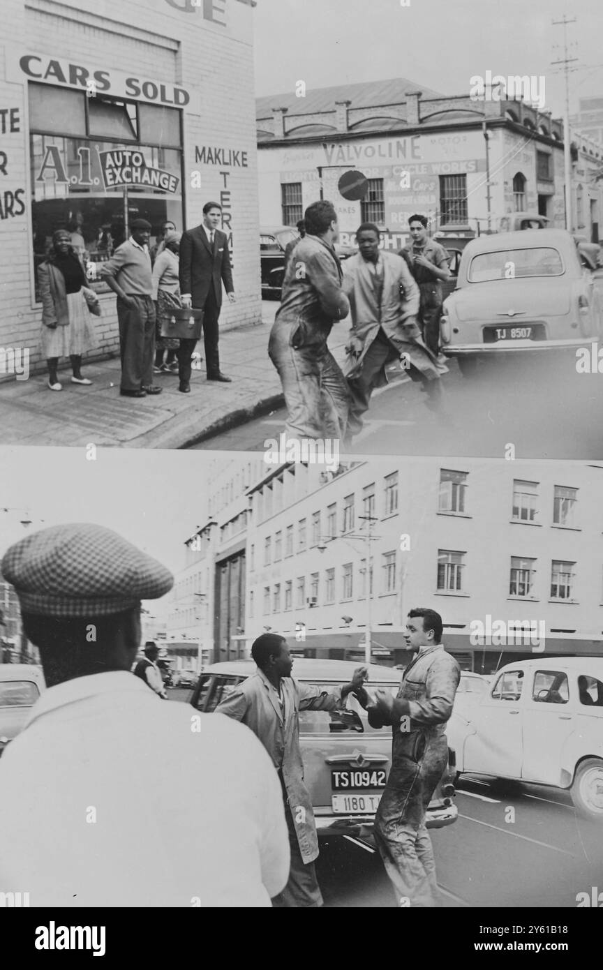 RACIAL SEGREGATION STREET FIGHT JOHANNESBURG 7 JUNE 1960 Stock Photo ...