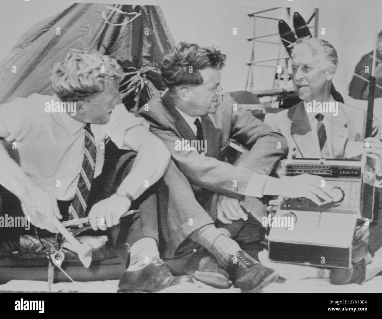 MOUNTAIN CLIMBER SIR EDMUND HILLARY MEETS WITH M B GILL AND M PERKIN ...