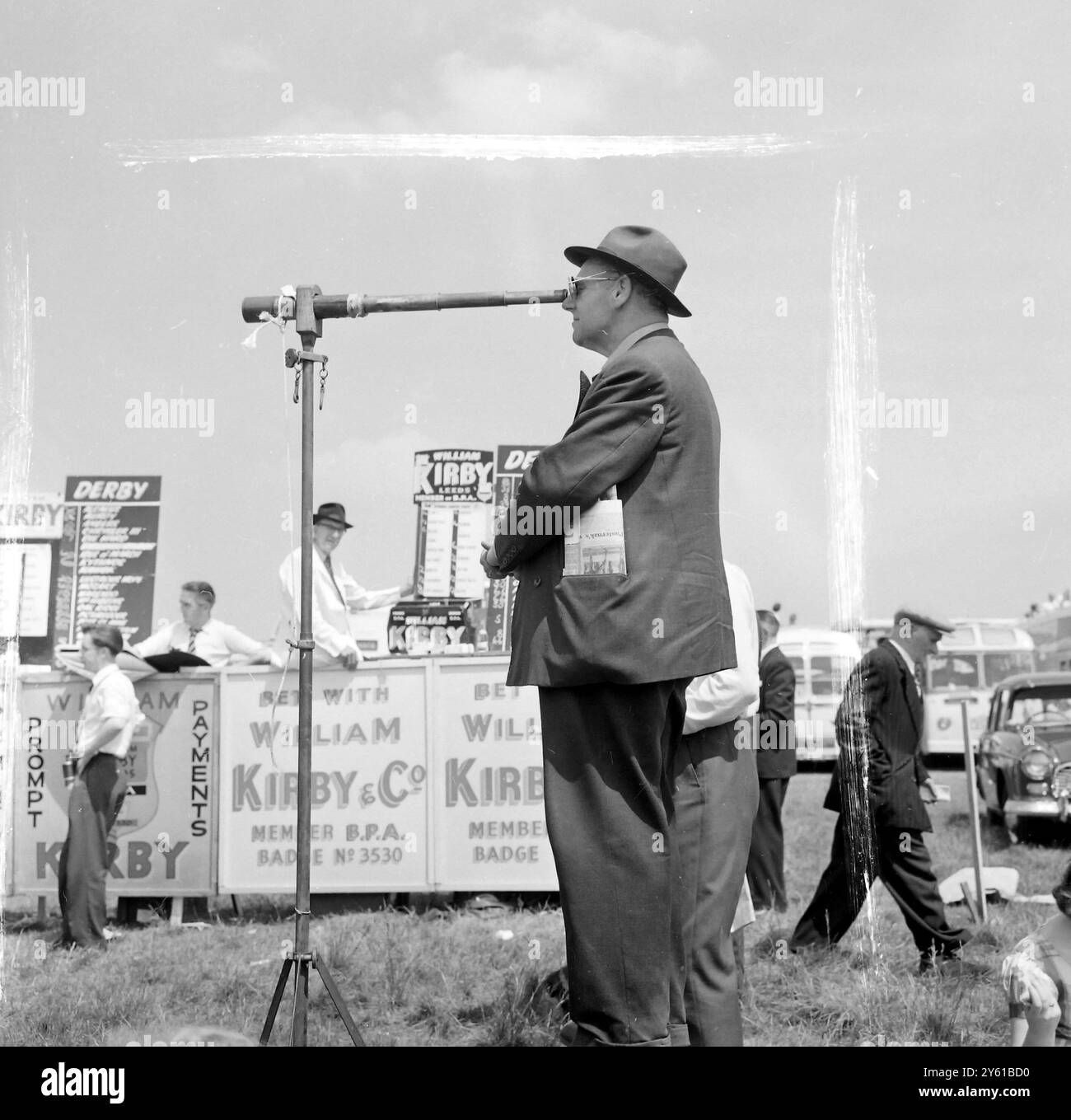 Horse racing epsom man Black and White Stock Photos & Images - Alamy