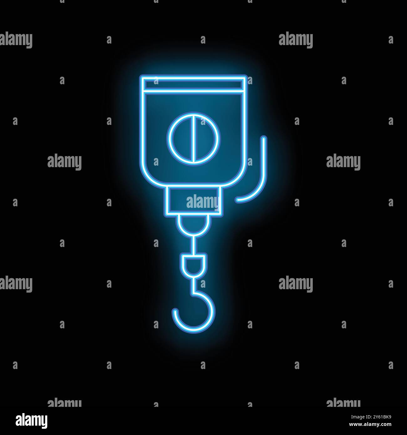 Blue neon icon crane hi-res stock photography and images - Alamy