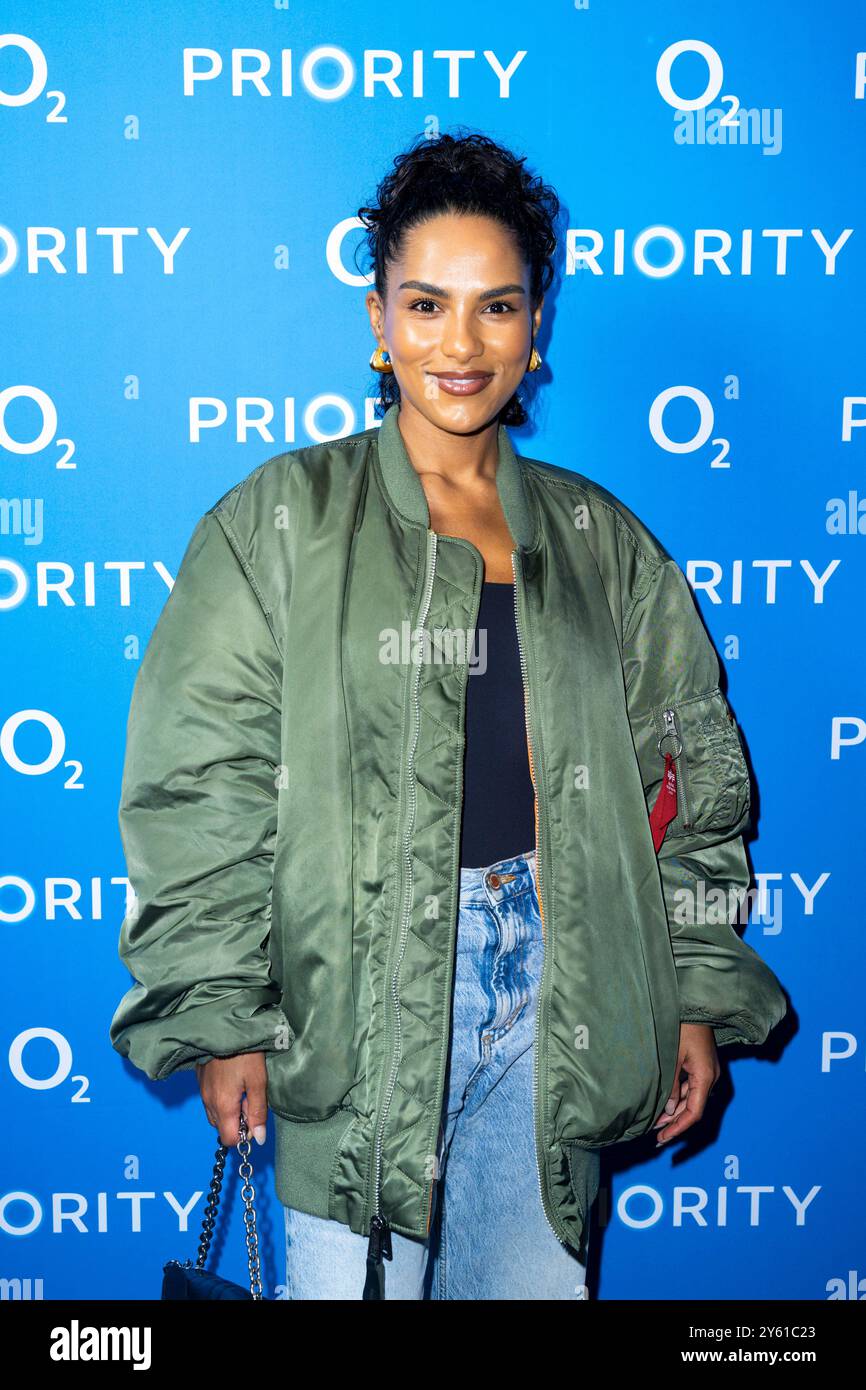 EDITORIAL USE ONLY Saffron Hocking arrives to a RAYE Priority gig at O2 ...