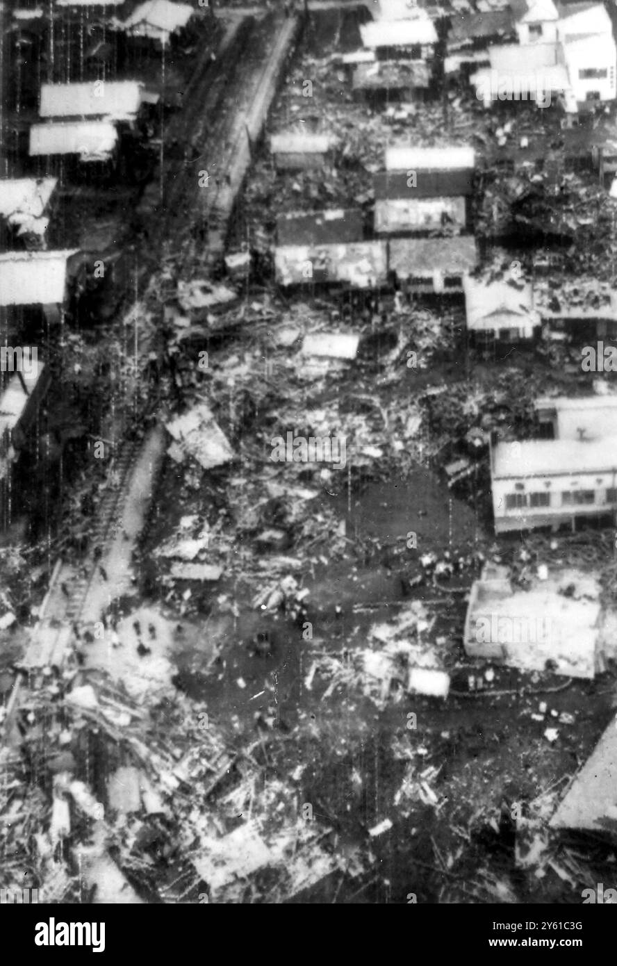 TIDAL WAVE OFUNADO WRECKED CAUSED THROUGH EARTHQUAKE CHILE 24 MAY 1960 ...