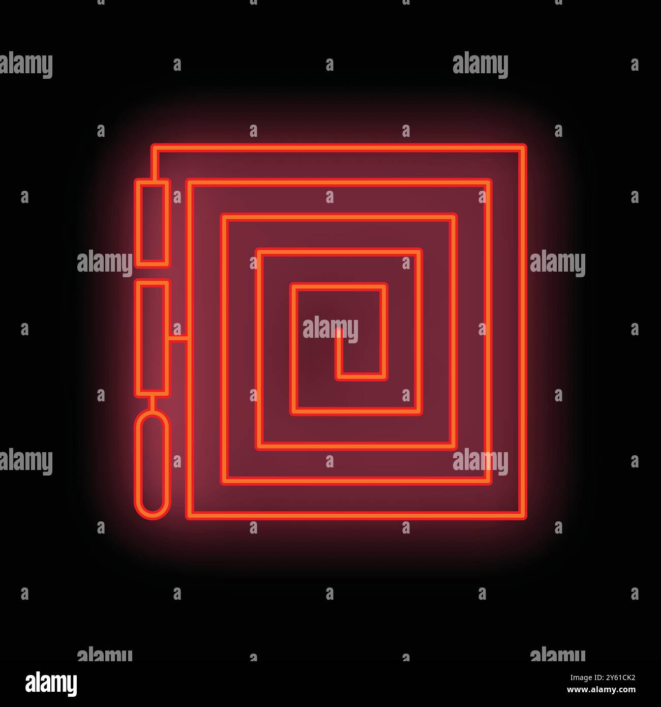 Neon red cpu chip processing data on a motherboard Stock Vector Image ...