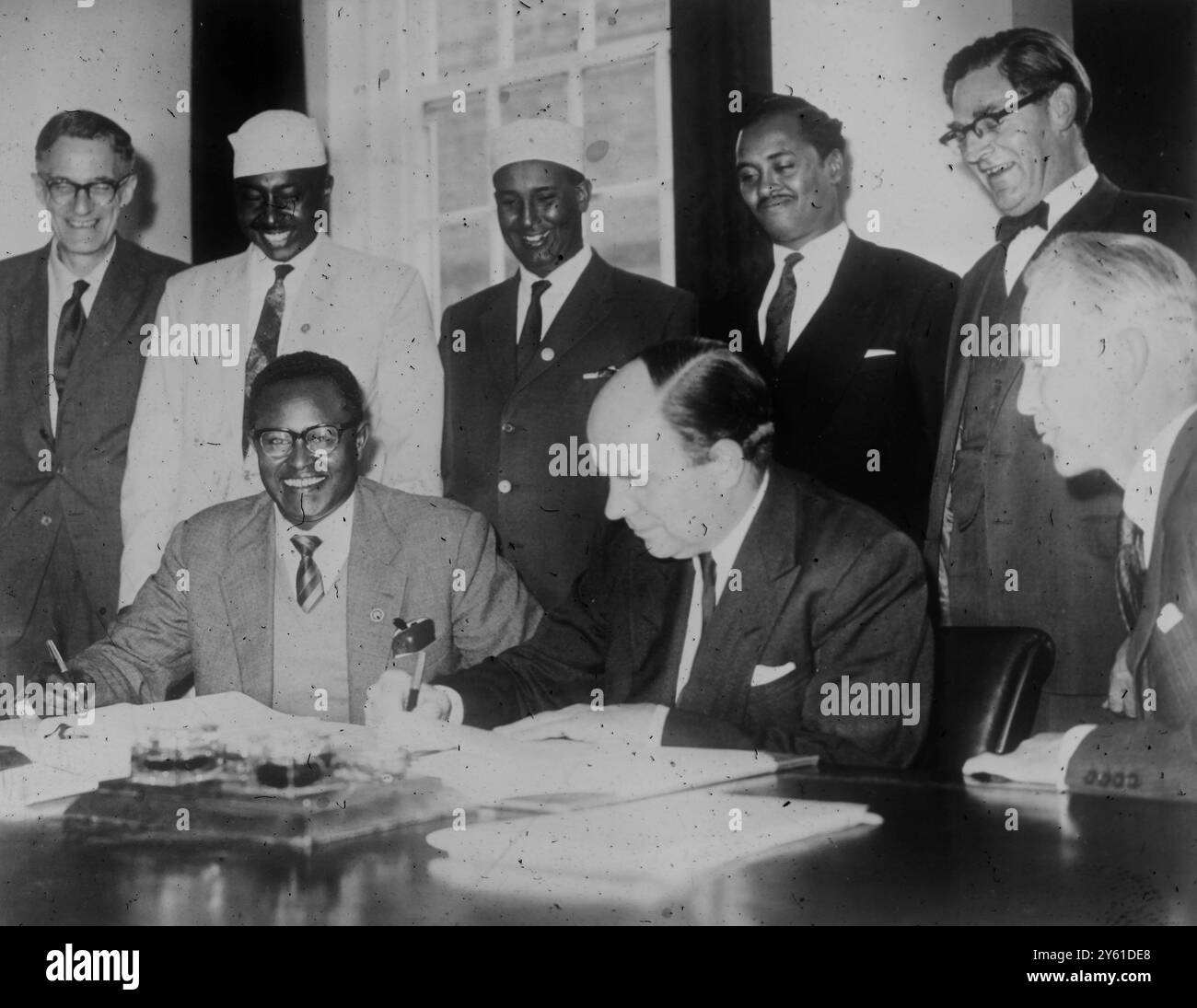 Colonial Secretary Iain Macleod signs the Somaliland Protectorate ...
