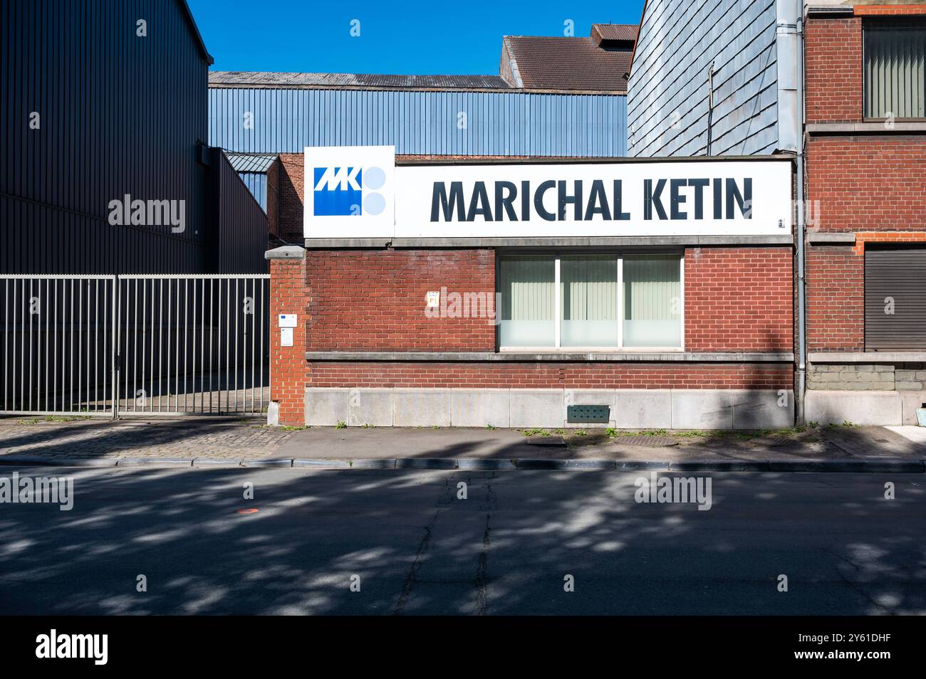 Liege, Belgium, AUG 10, 2024 - Marichal Ketin warehouses of the metal ...