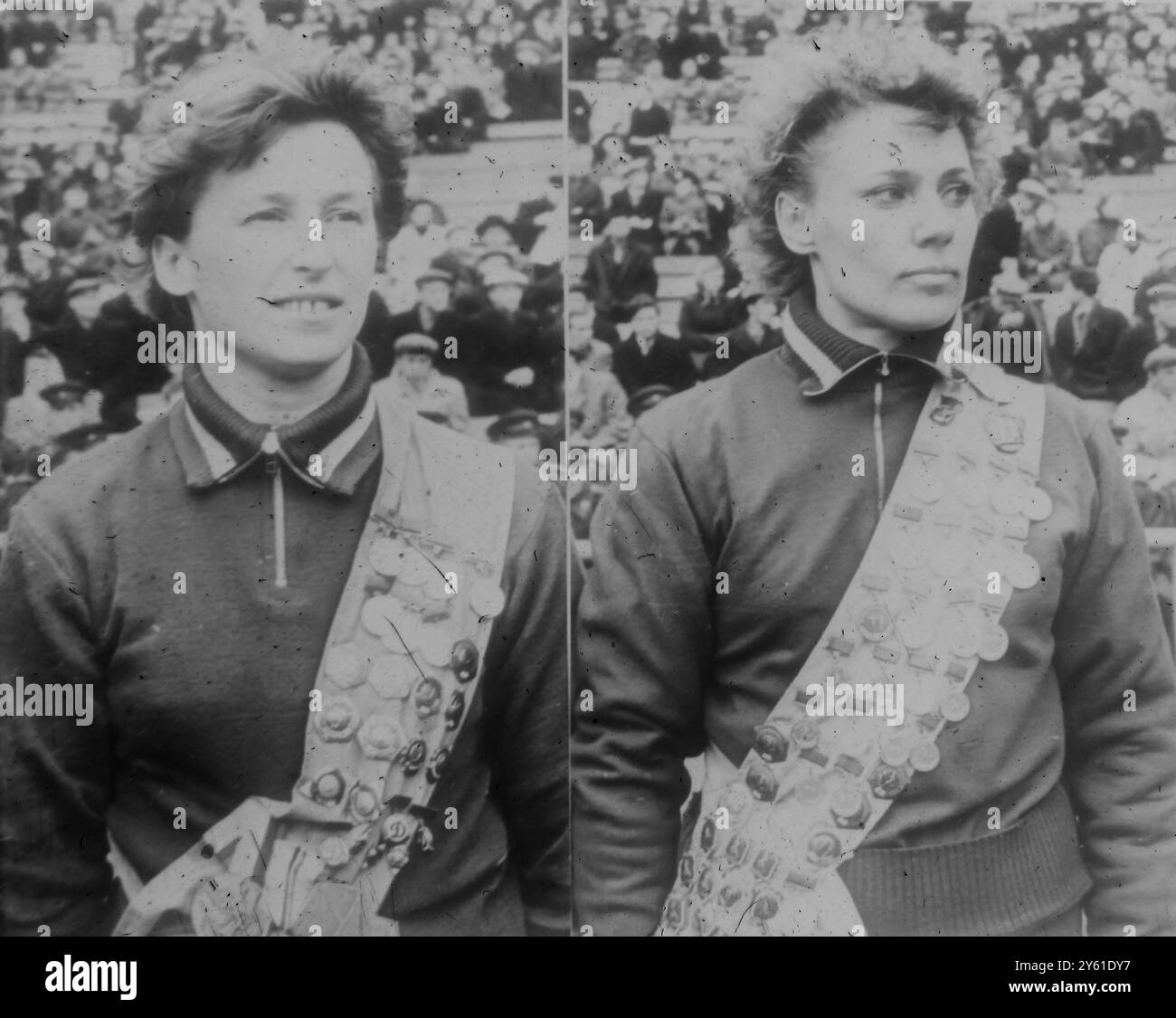 KRUTOVA NINEL OTKALENKO NINA MEDALS SASHES / 12 MAY 1960 Stock Photo - Alamy