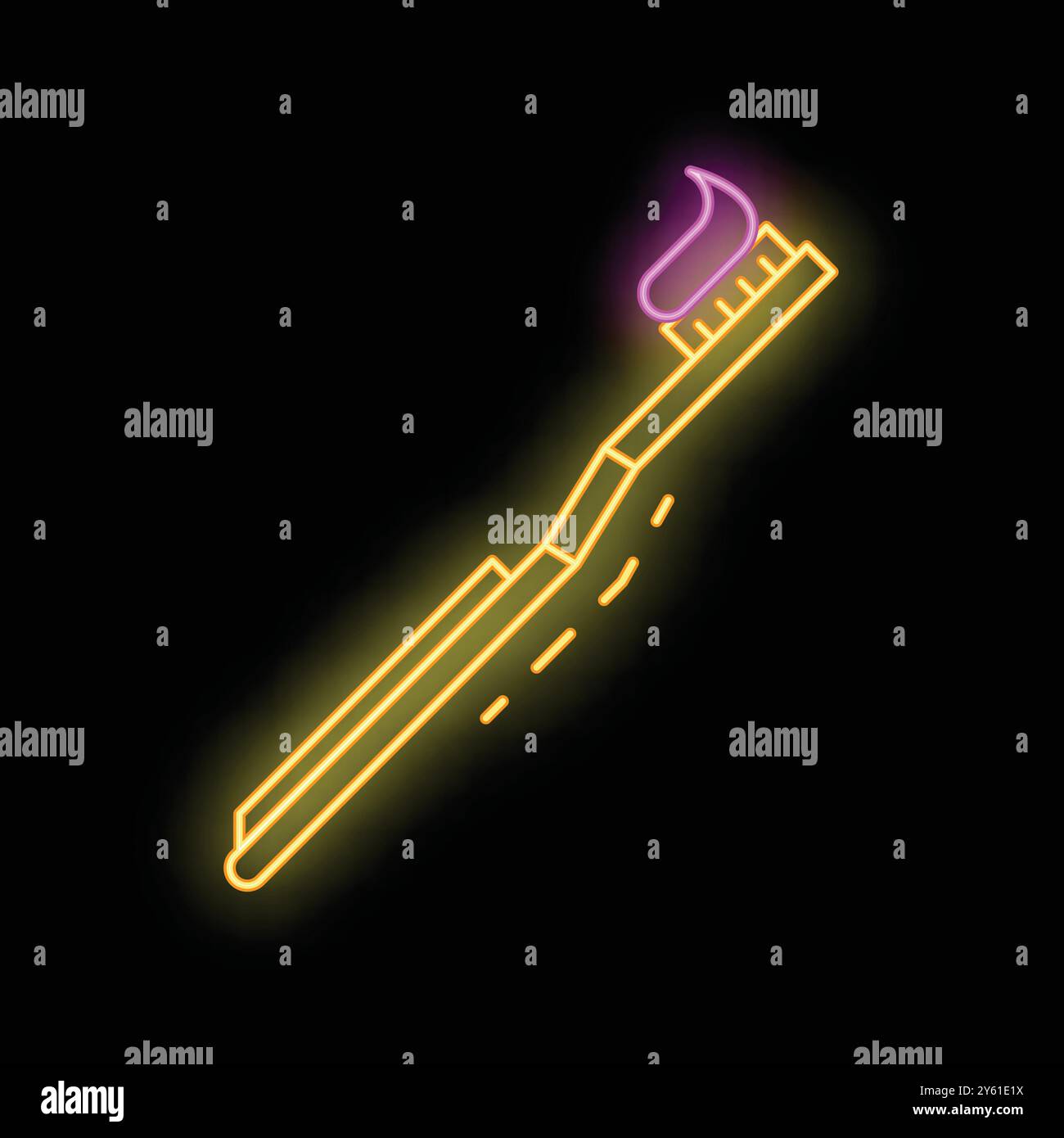 Neon sign representing a toothbrush with toothpaste, ideal for ...