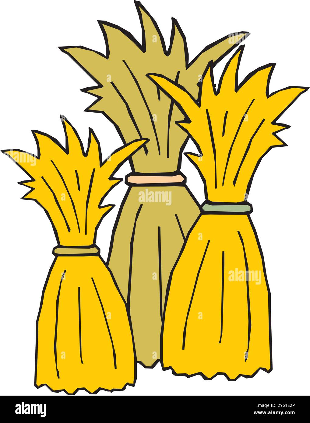 corn haystack in rectangular bundle with ropes, countryside farm ...