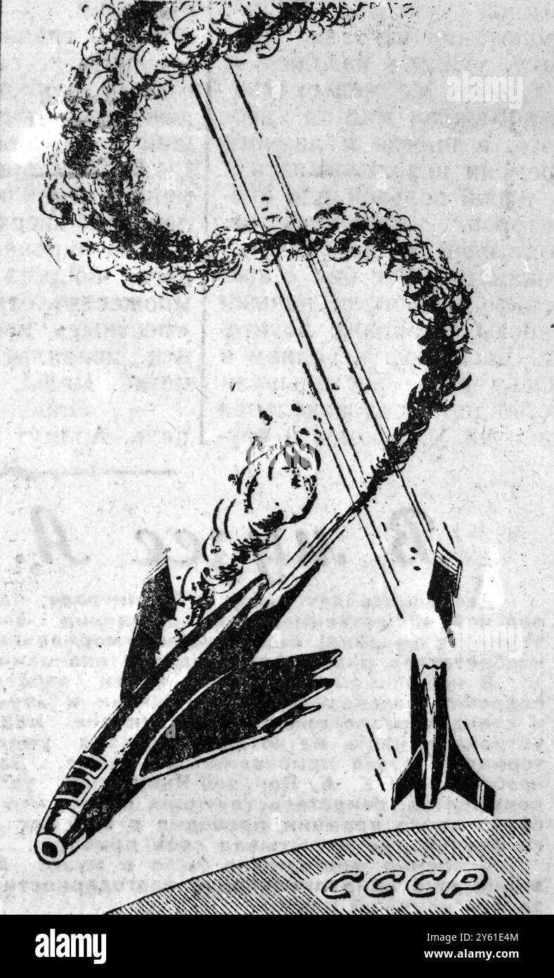 NEWSPAPER RED STAR CARTOONS DEPICTING US SPY PLANE SHOT DOWN 10 MAY ...