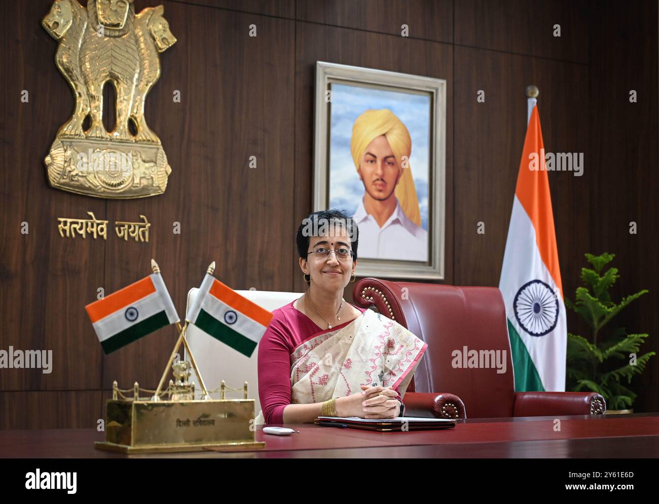 NEW DELHI, INDIA - SEPTEMBER 23: Atishi, newly sworn-in Chief Minister ...
