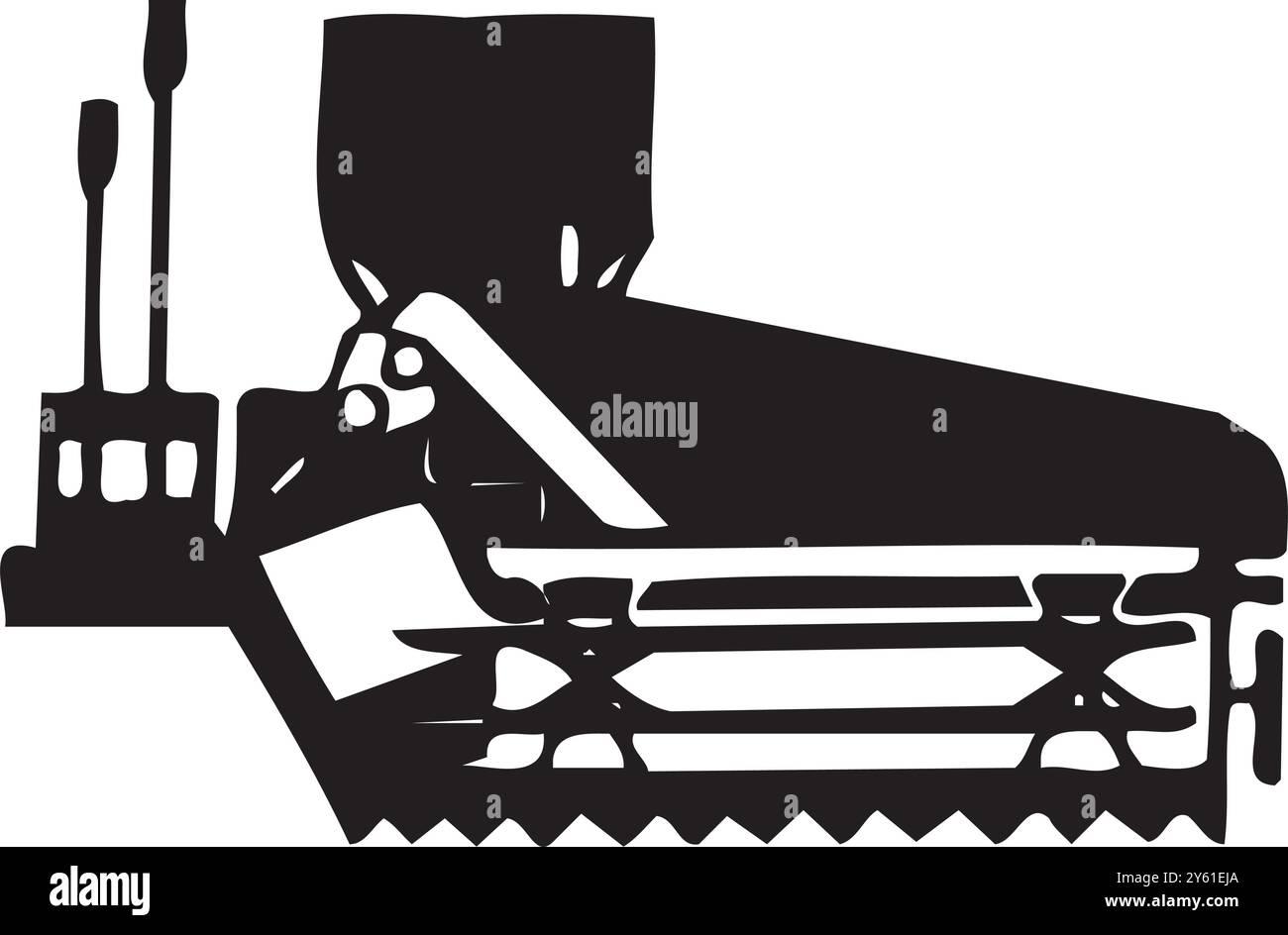 abstract Hand walk-behind farm tractor vector design illustration Stock ...