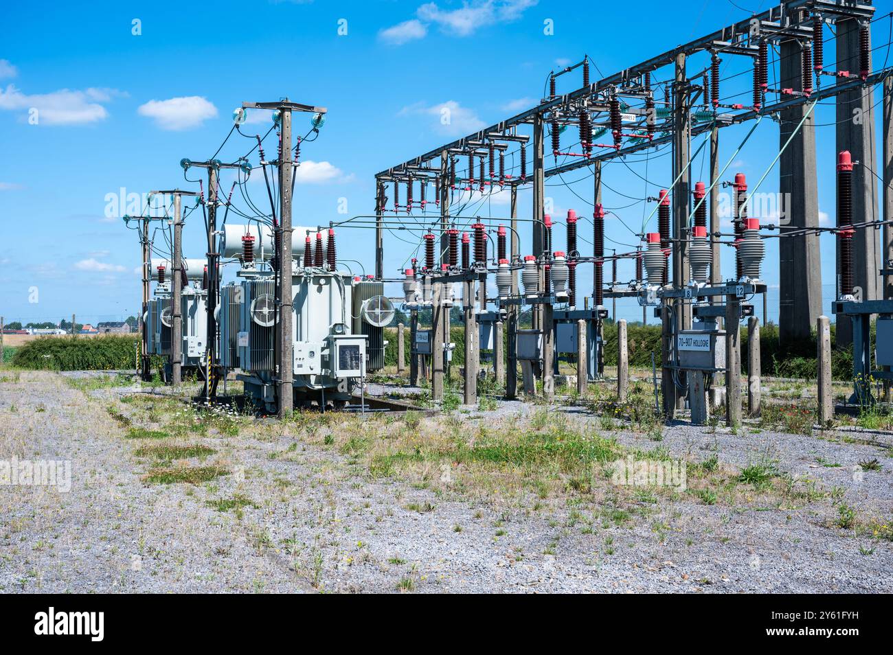 Crisnée, Wallonia, Belgium, AUG 10, 2024 - High voltage electricity ...