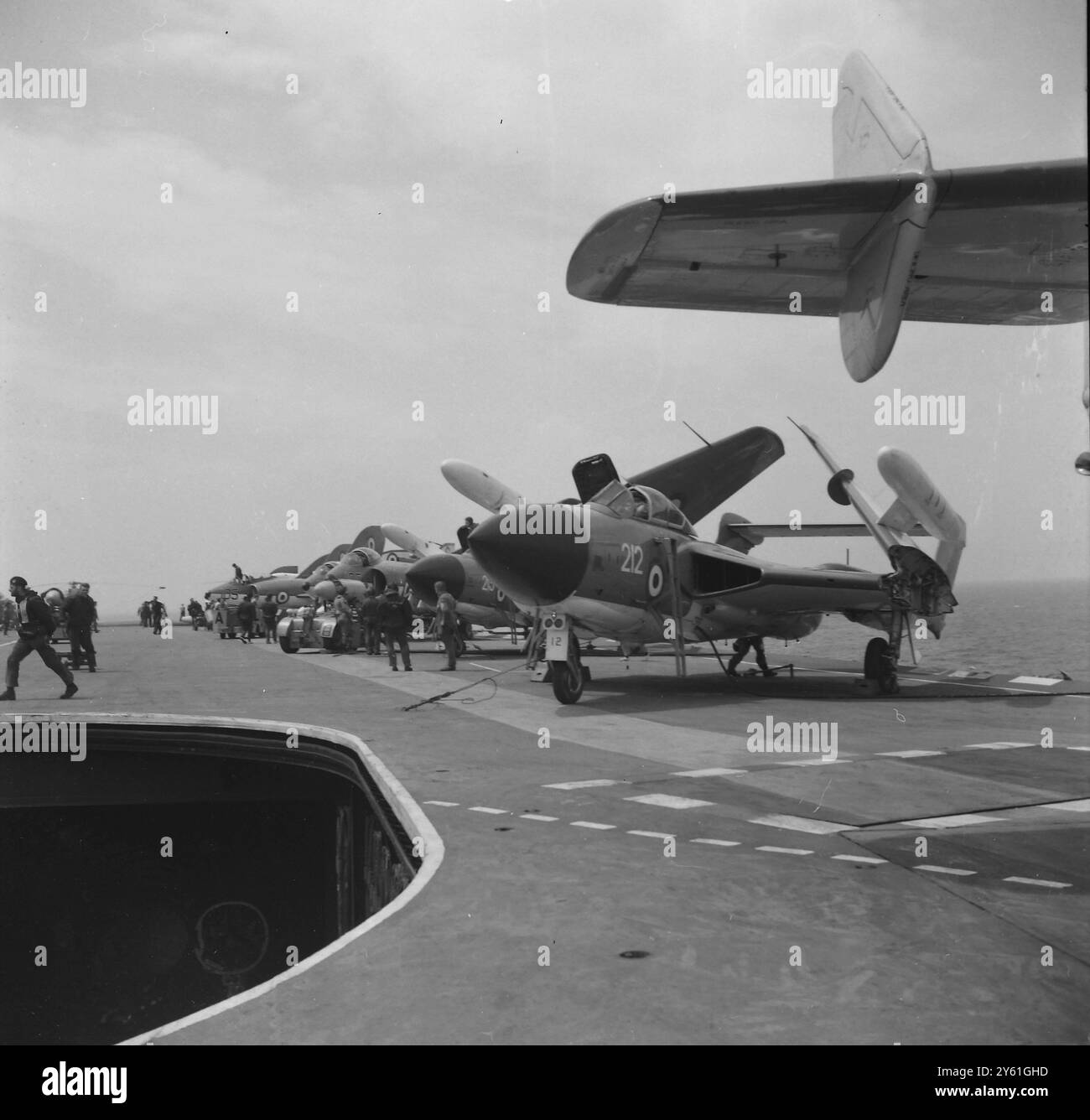 AVIATION SEA VIXEN AND SCIMITAR AIRCRAFT FLIGHT DECK OF ARK ROY 25 ...