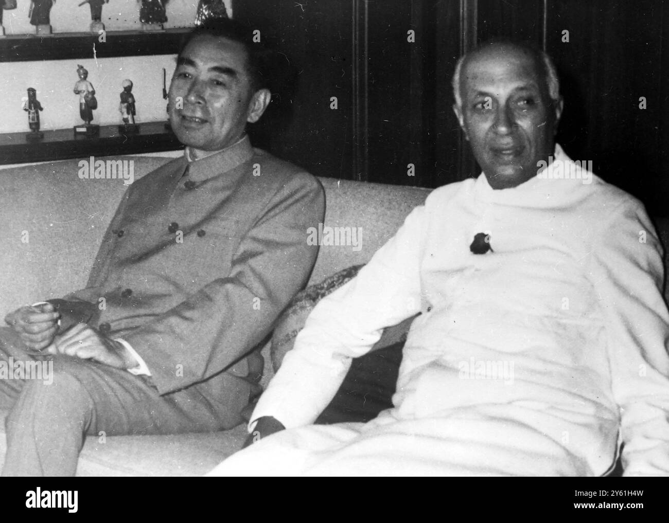 CHINESE COMMUNIST PREMIER MR CHOU EN-LAI AT A RECEPTION WITH JAWAHARLAL ...