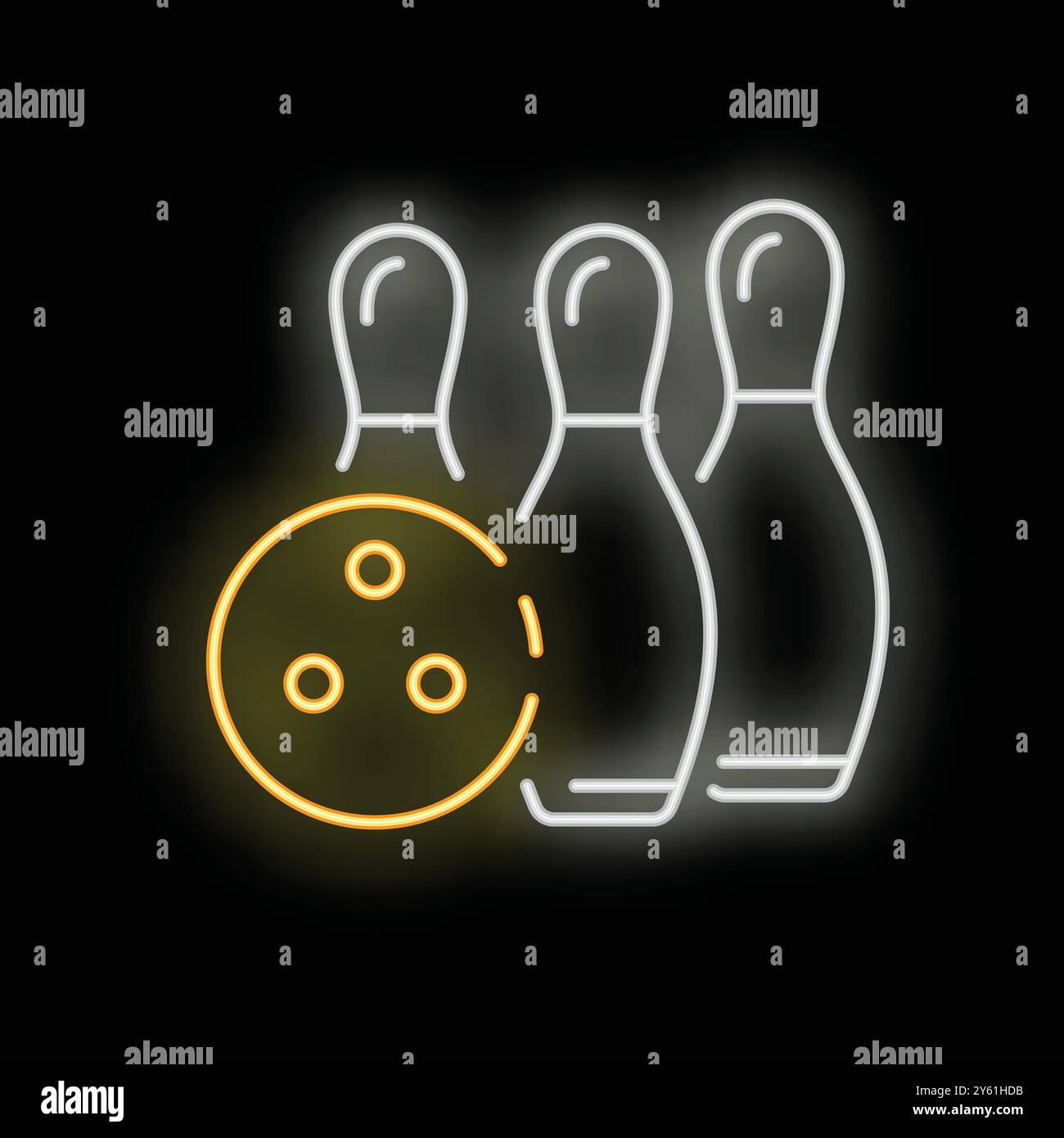 Yellow bowling pins Stock Vector Images - Alamy